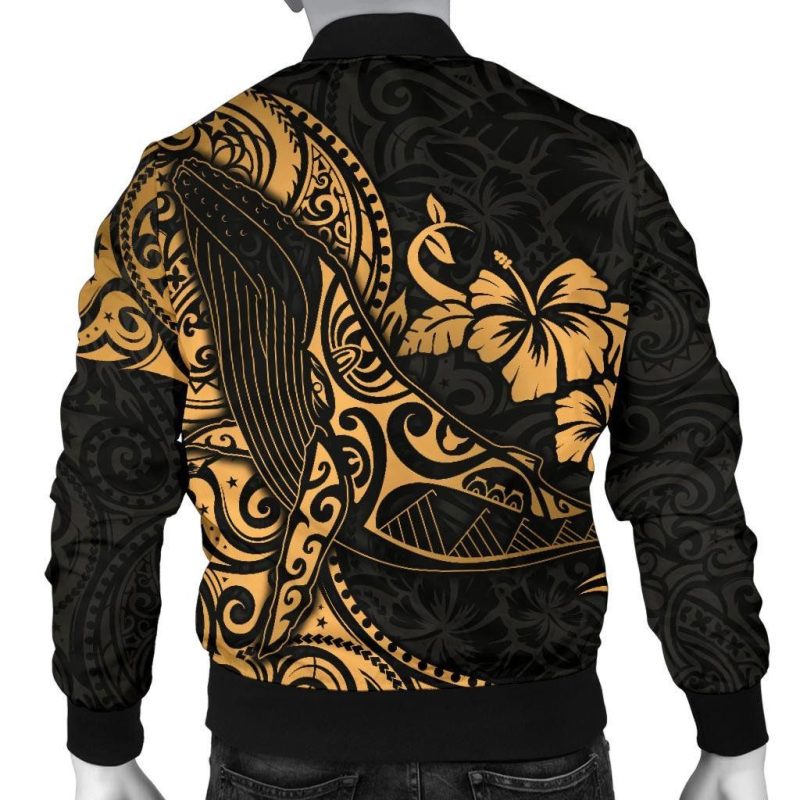 Bomber Jacket Polynesian Hawaii – Polynesian Golden Humpback Whale ...