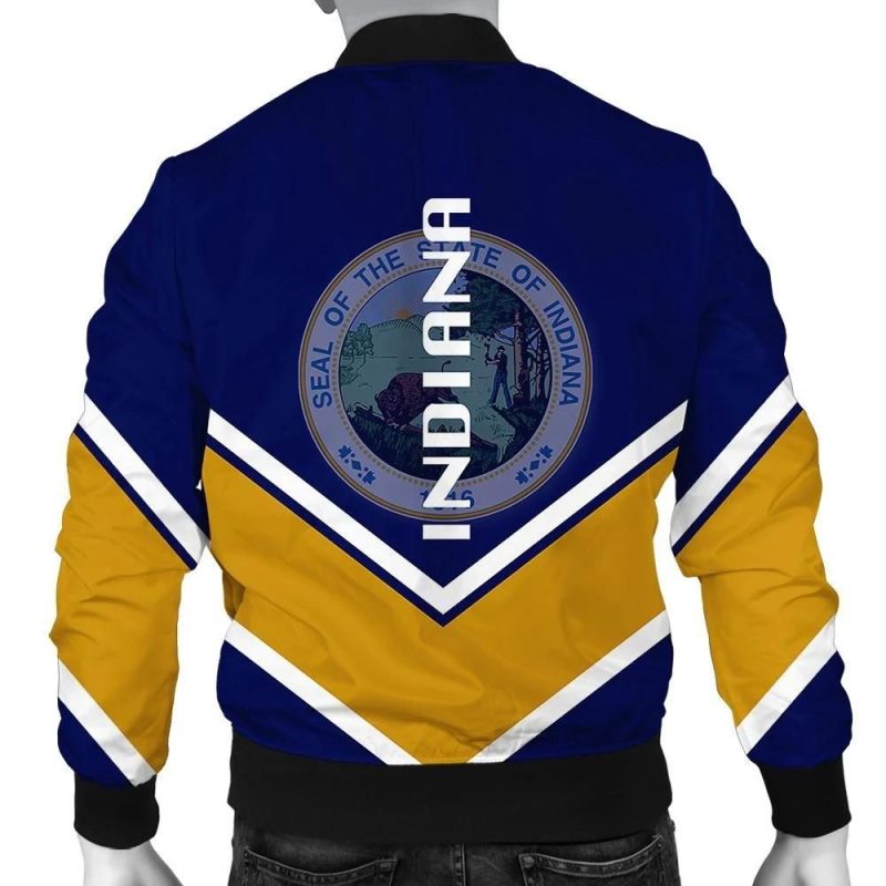 Indiana Coat Of Arms Men Bomber Jacket Lucian Style J5W Bomber Jacket ...