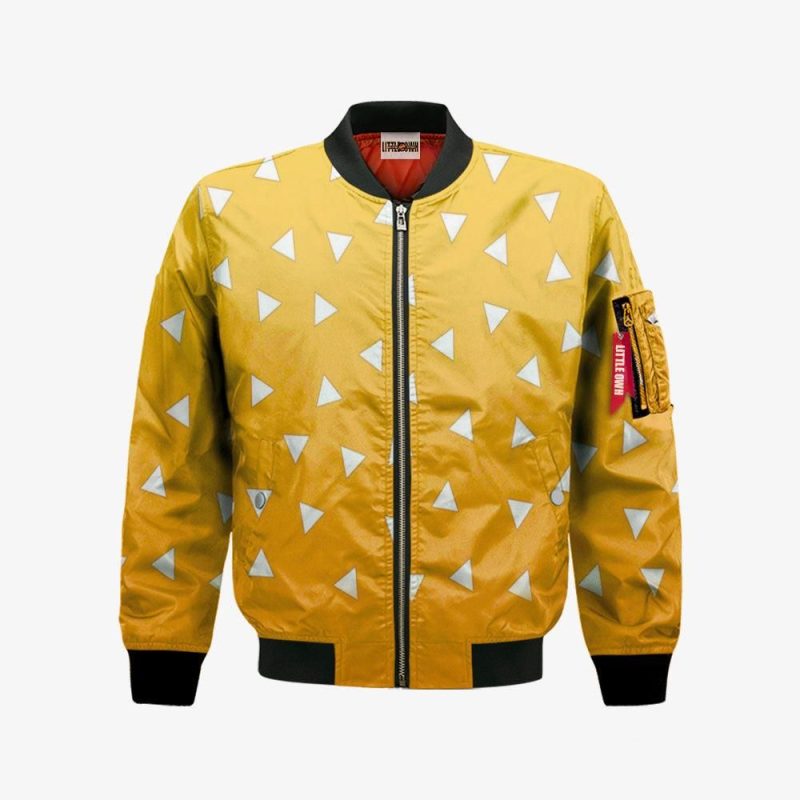 Zenitsu Pattern Bomber Jacket Custom KNY Cosplay Costumes Bomber Jacket - It's RobinLori...NOW!